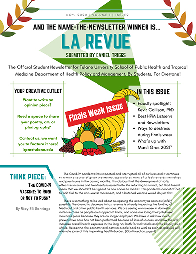 2020 LA Revue Archives | Celia Scott Weatherhead School of Public ...